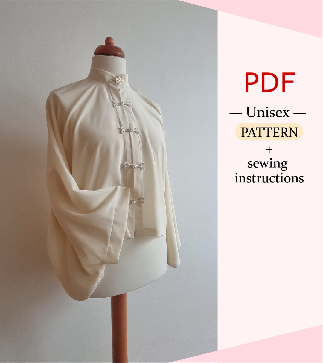 PDF Pattern Hanfu With Mandarin Collar - Etsy