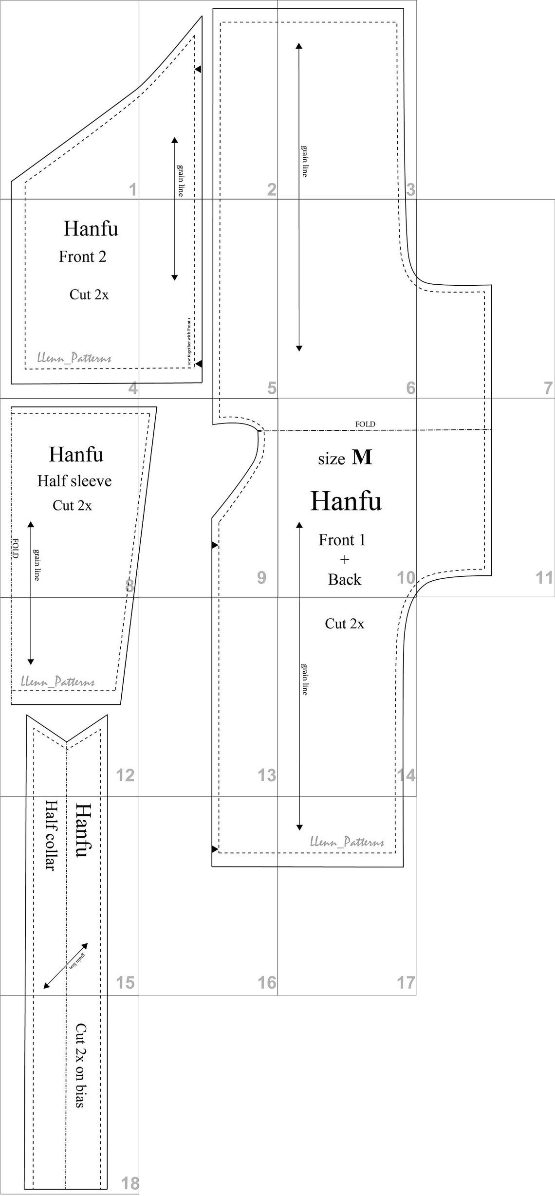 PDF Pattern Chinese Hanfu Dress Inner Wear Hanfu Cross - Etsy