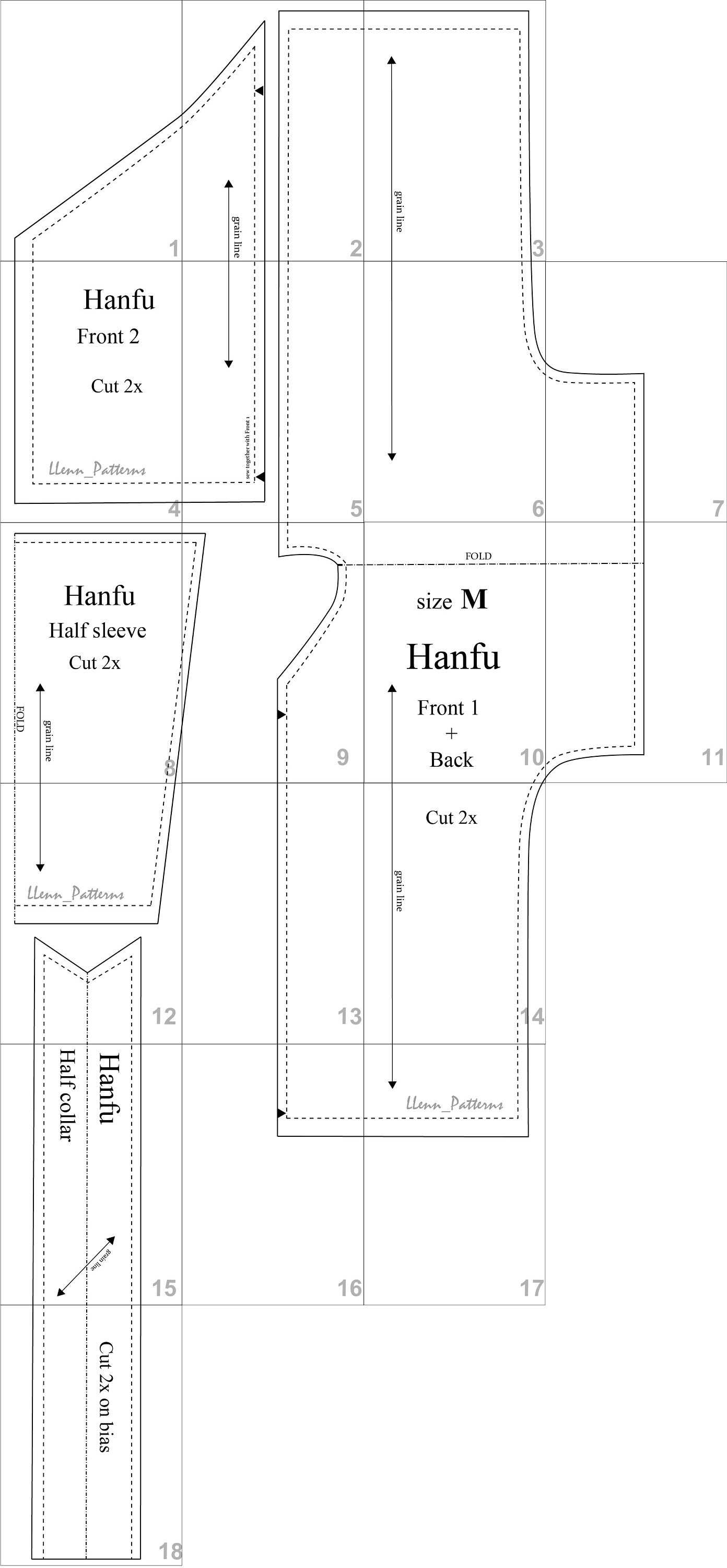 PDF Pattern Chinese Hanfu Dress Inner Wear Hanfu Cross - Etsy