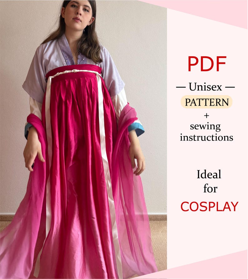 Hanfu Dress PDF Pattern: Traditional Chinese Clothing (sizes S-XXL) - Etsy