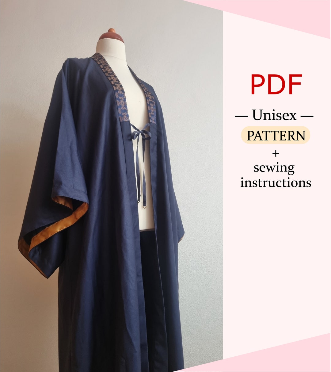 PDF Pattern Chinese Long Hanfu Robe, Hanfu Outer Coat - Etsy