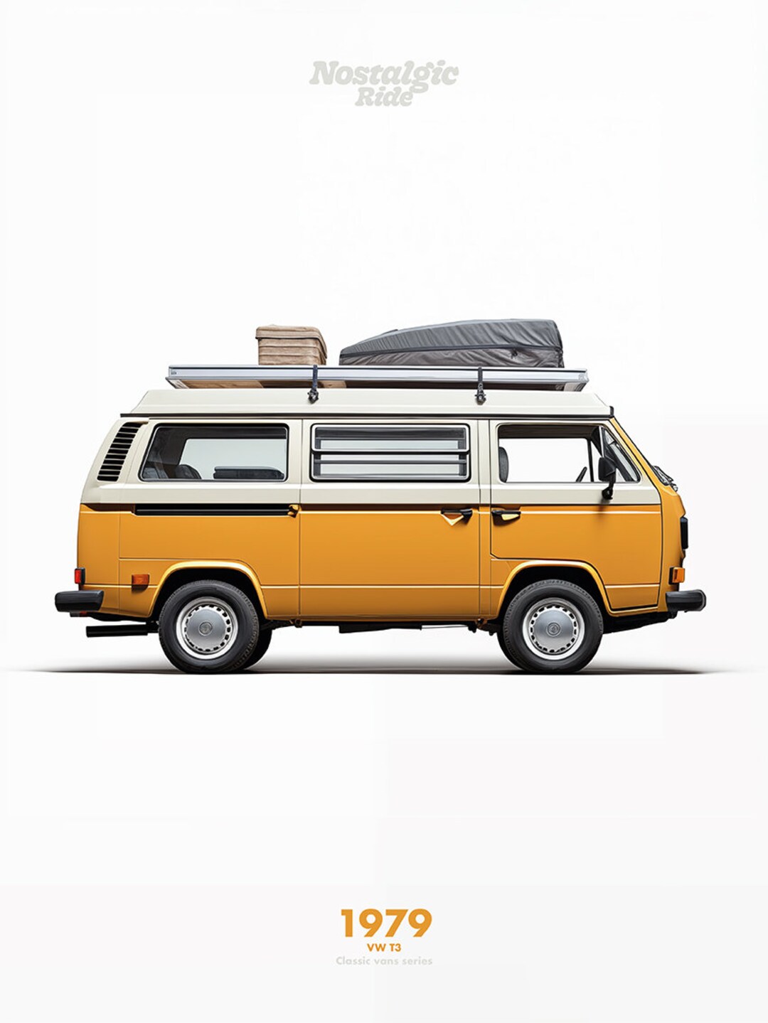Yellow Volkswagen T3 Van Print, Road Trip Art, Vintage Surf Decor - Etsy