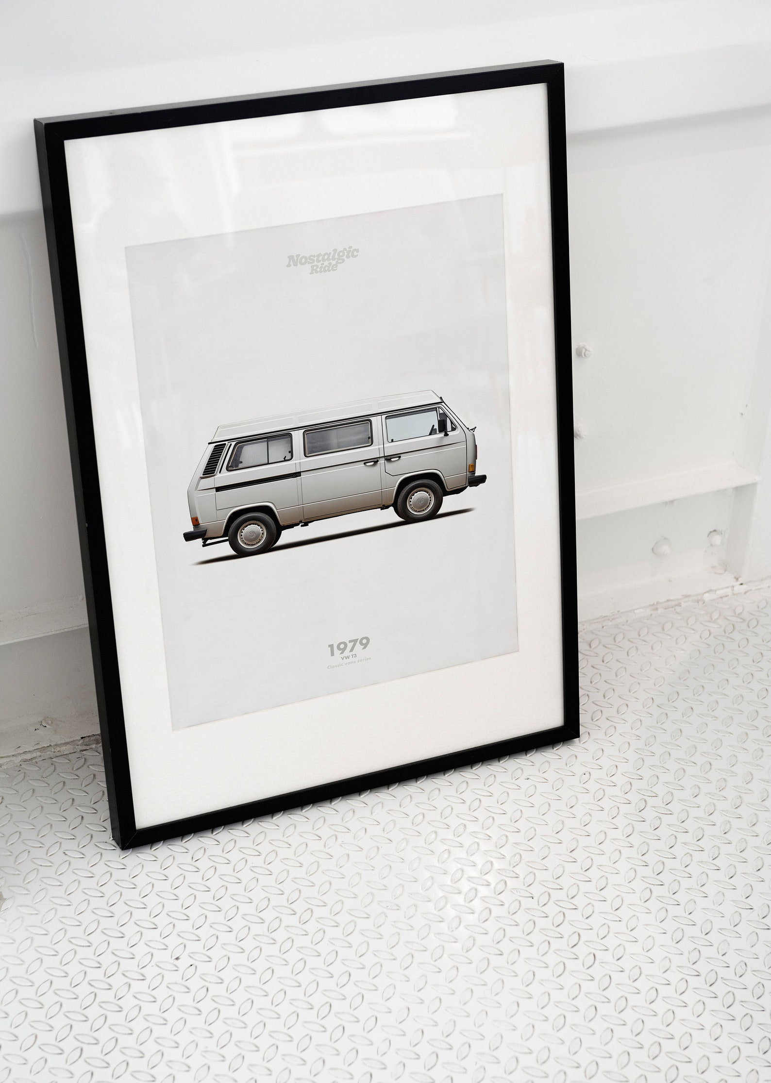 Volkswagen White T3, 1979 Classic Vw Camper Van, Road Surf Trip Posters ...
