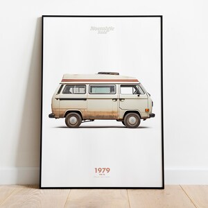 VW T3 Camper Van Illustration, Vintage Road Trip Print - Etsy