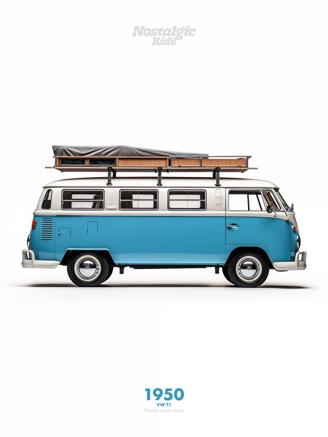 Volkswagen T1, 1950 50s Classic Vw Camper Van, Road Surf Trip Posters ...