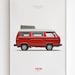 Classic Red Volkswagen T3 Van, 1970s Vw T3 Camper Van, Road Surf Trip ...
