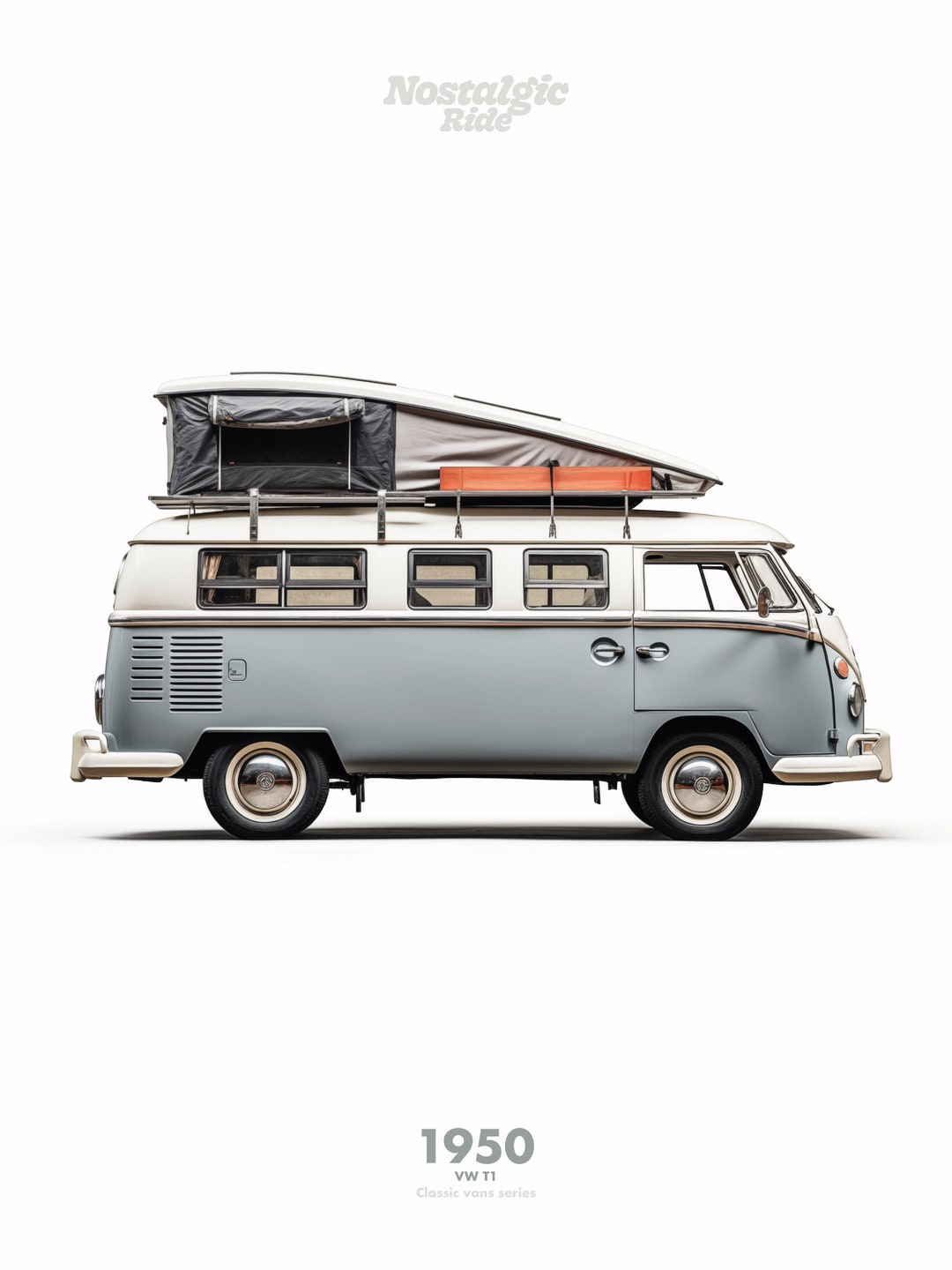 Volkswagen Roof Top Tent Van T1, 1950 50s Classic Vw Vintage Camper Van ...