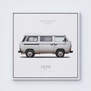 Volkswagen White T3, 1979 Classic Vw Camper Van, Road Surf Trip Posters ...