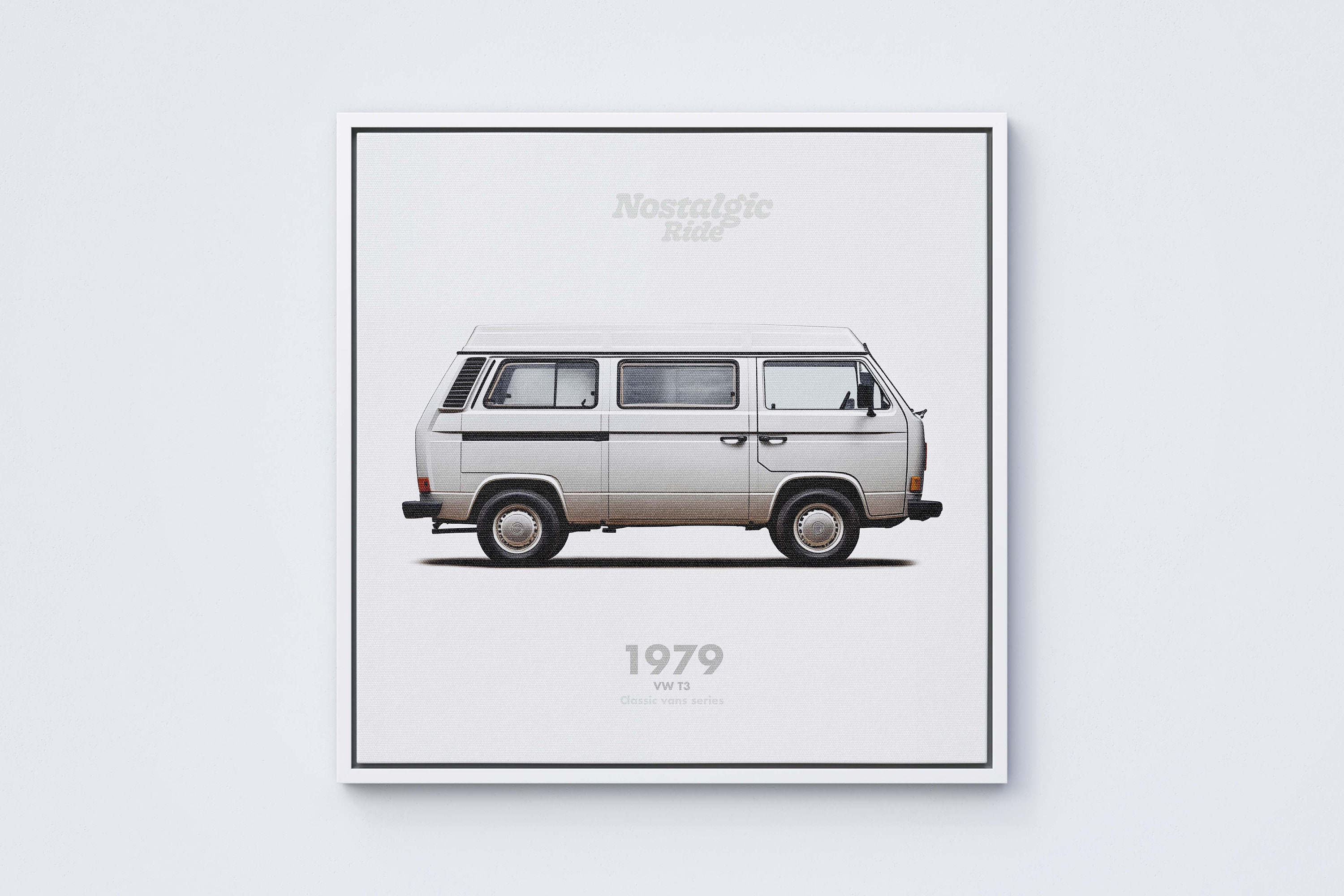 Volkswagen White T3, 1979 Classic Vw Camper Van, Road Surf Trip Posters ...