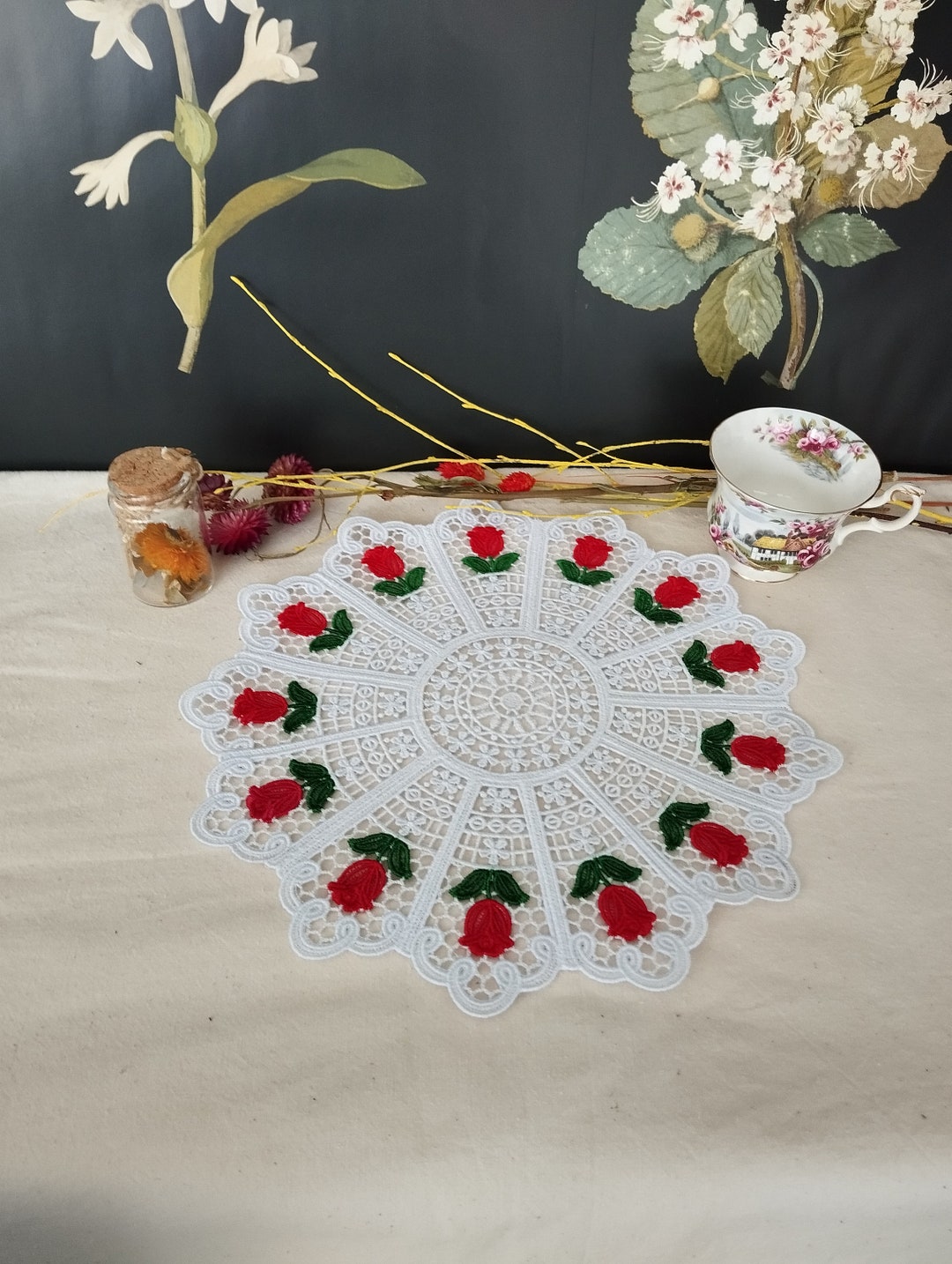 Rosebud Doily, Lace, FSL Technique - Etsy