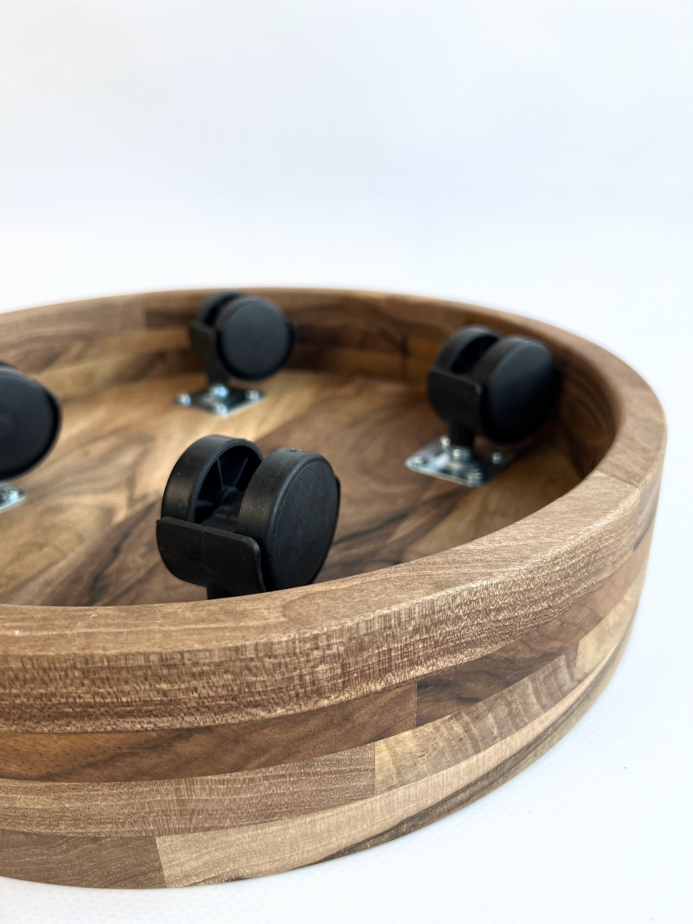 WALNUT 15 Hidden Wheel Plant Stand, Gift for Women, Wood Base for a ...