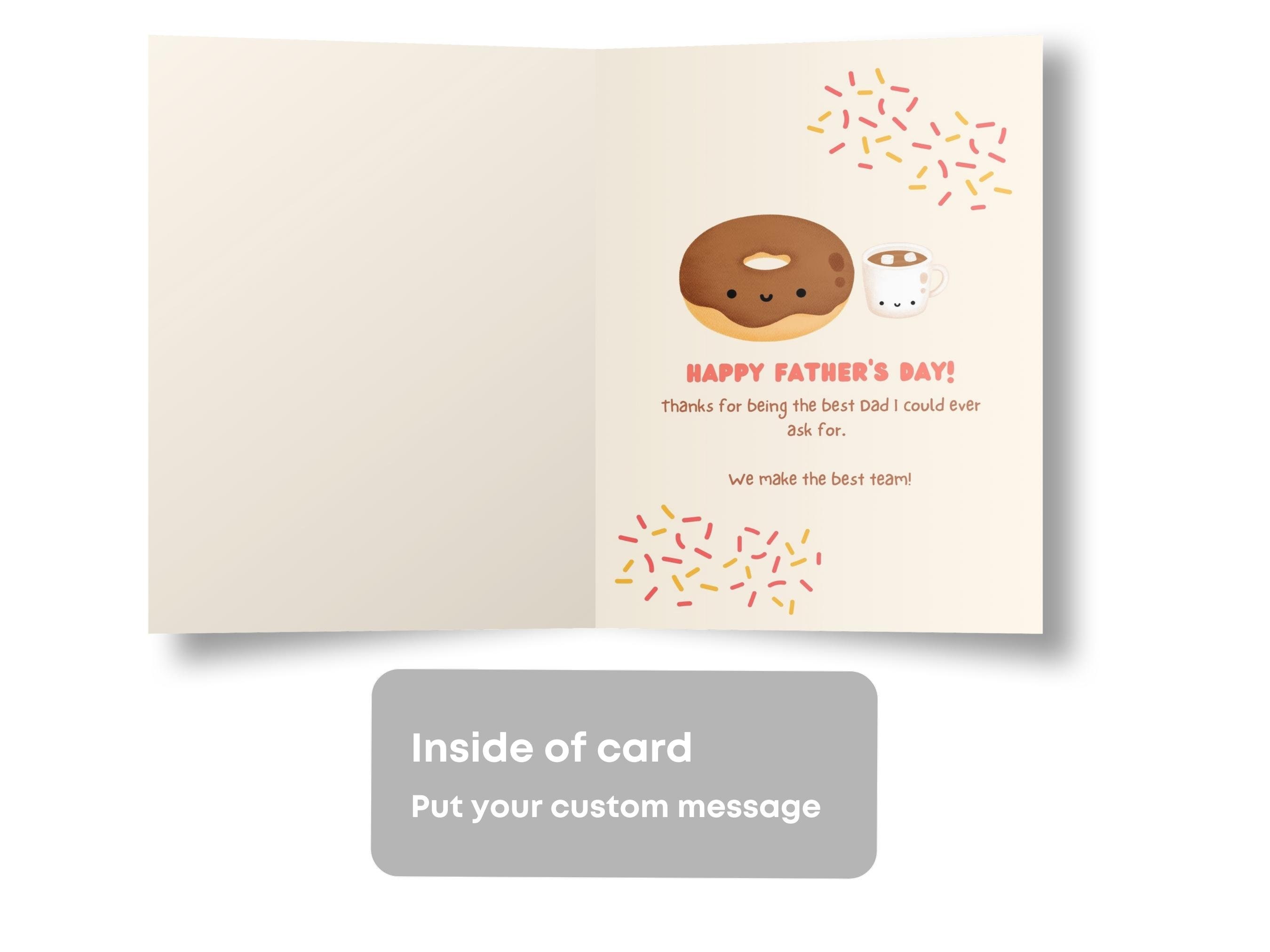 PERSONALISED Father's Day Card, Funny Cute Pun, Donut Coffee Card ...