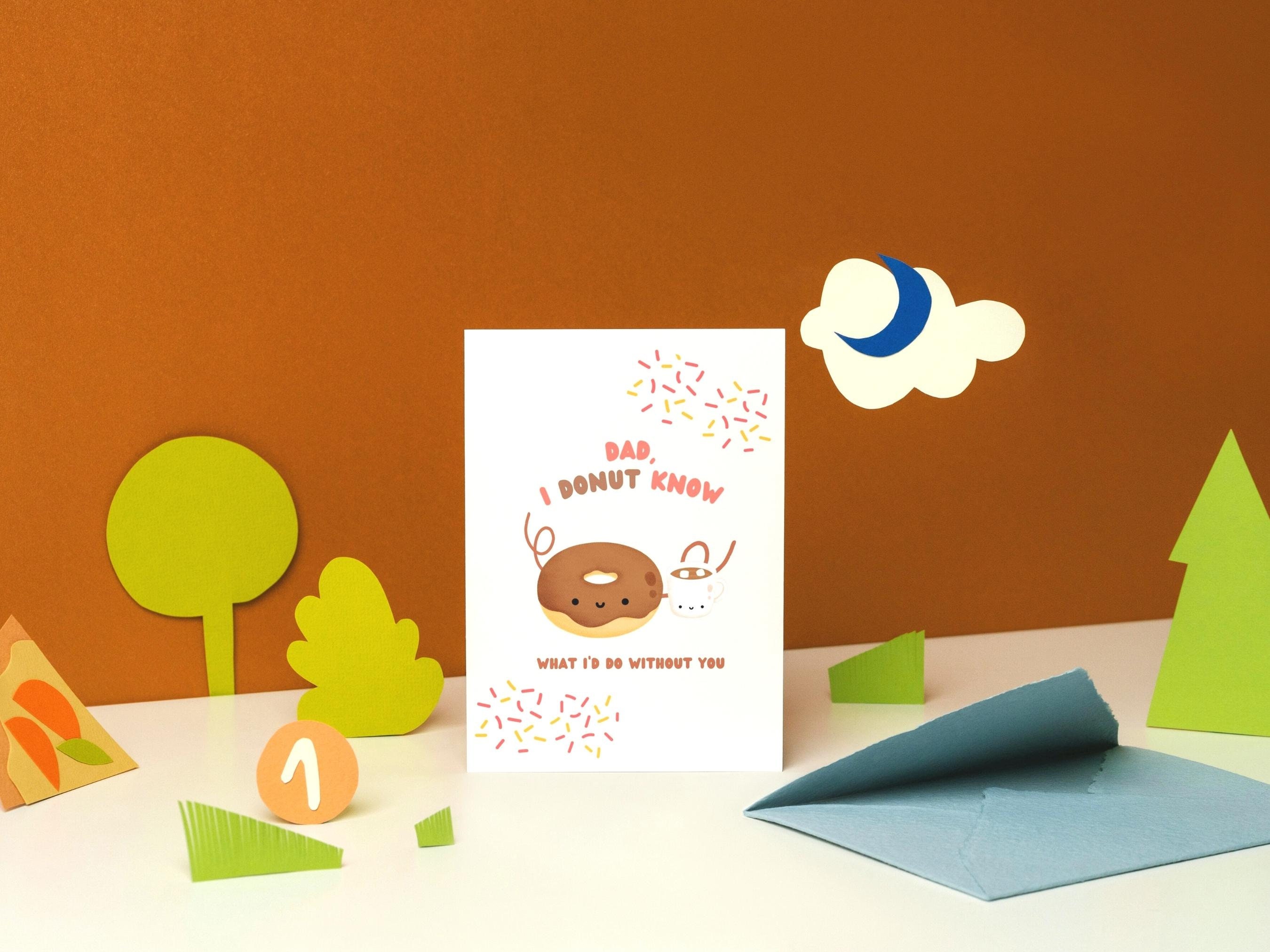 PERSONALISED Father's Day Card, Funny Cute Pun, Donut Coffee Card ...