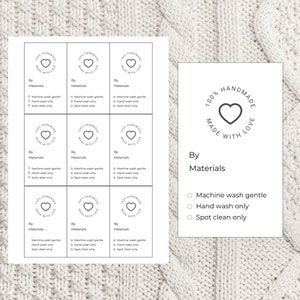 100 % Handmade - Made With Love Tags | PRINTABLE PDF | Handmade Gift ...