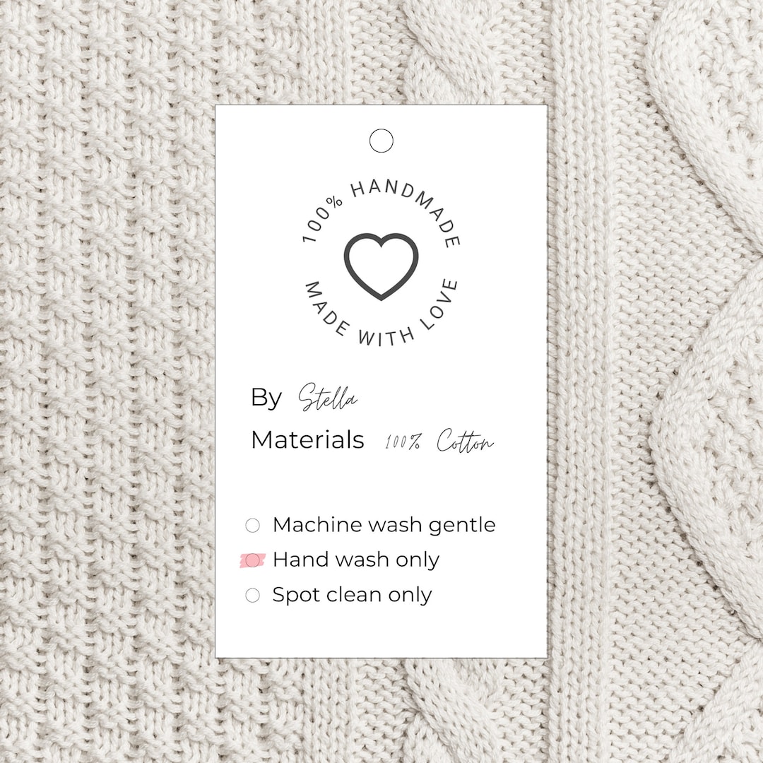 100 % Handmade - Made With Love Tags | PRINTABLE PDF | Handmade Gift ...