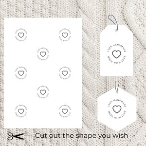 100 % Handmade - Made With Love Tags | PRINTABLE PDF | Handmade Gift ...
