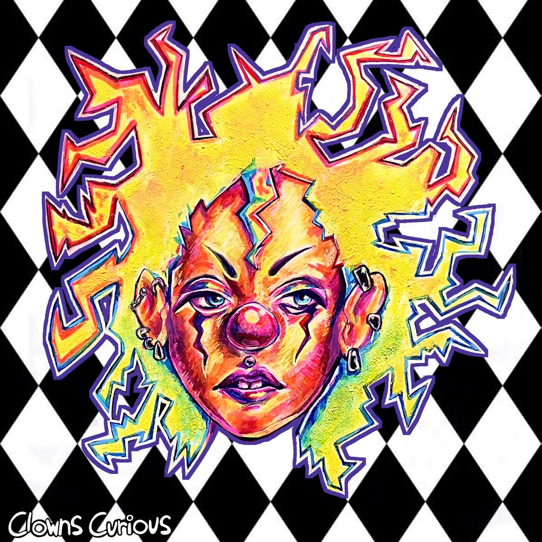 Electric Alt Clown Girl Vinyl Sticker - Etsy