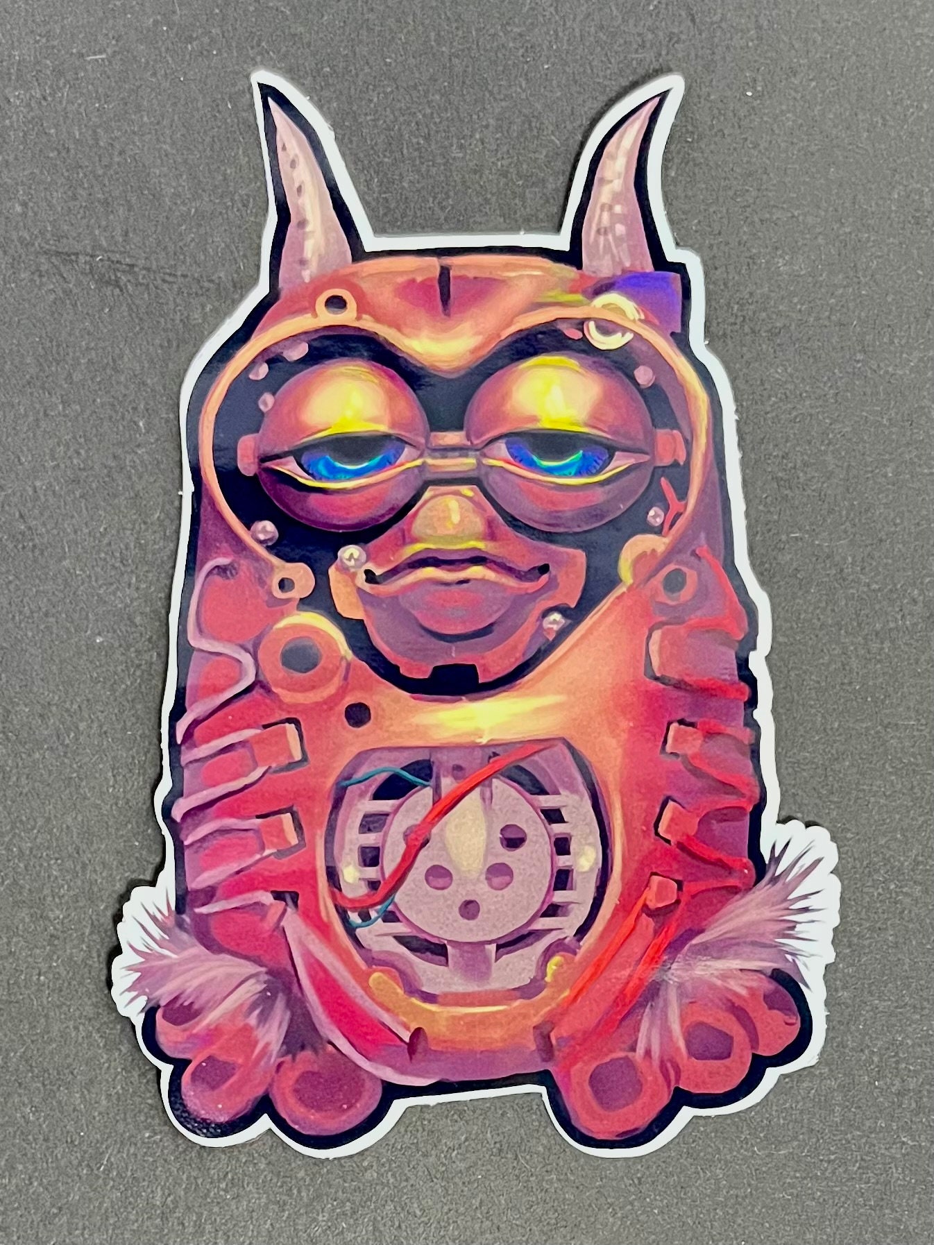 Skinless Furby Holographic Sticker - Etsy