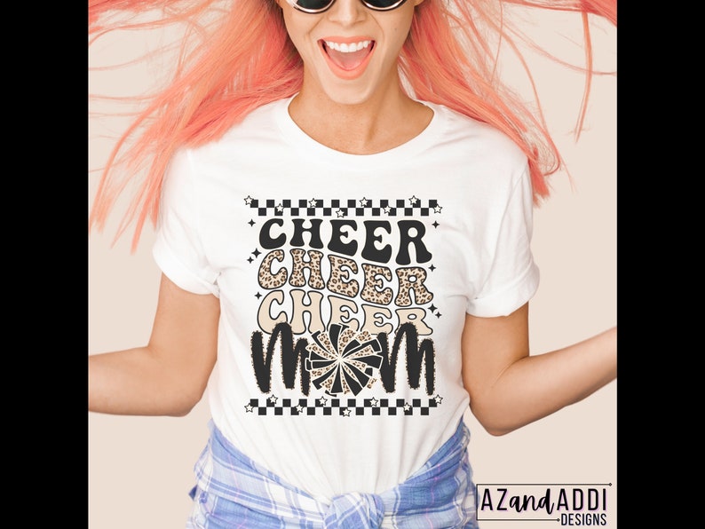 Cheer Mom Png Cheer Sublimation Design Black and Leopard - Etsy