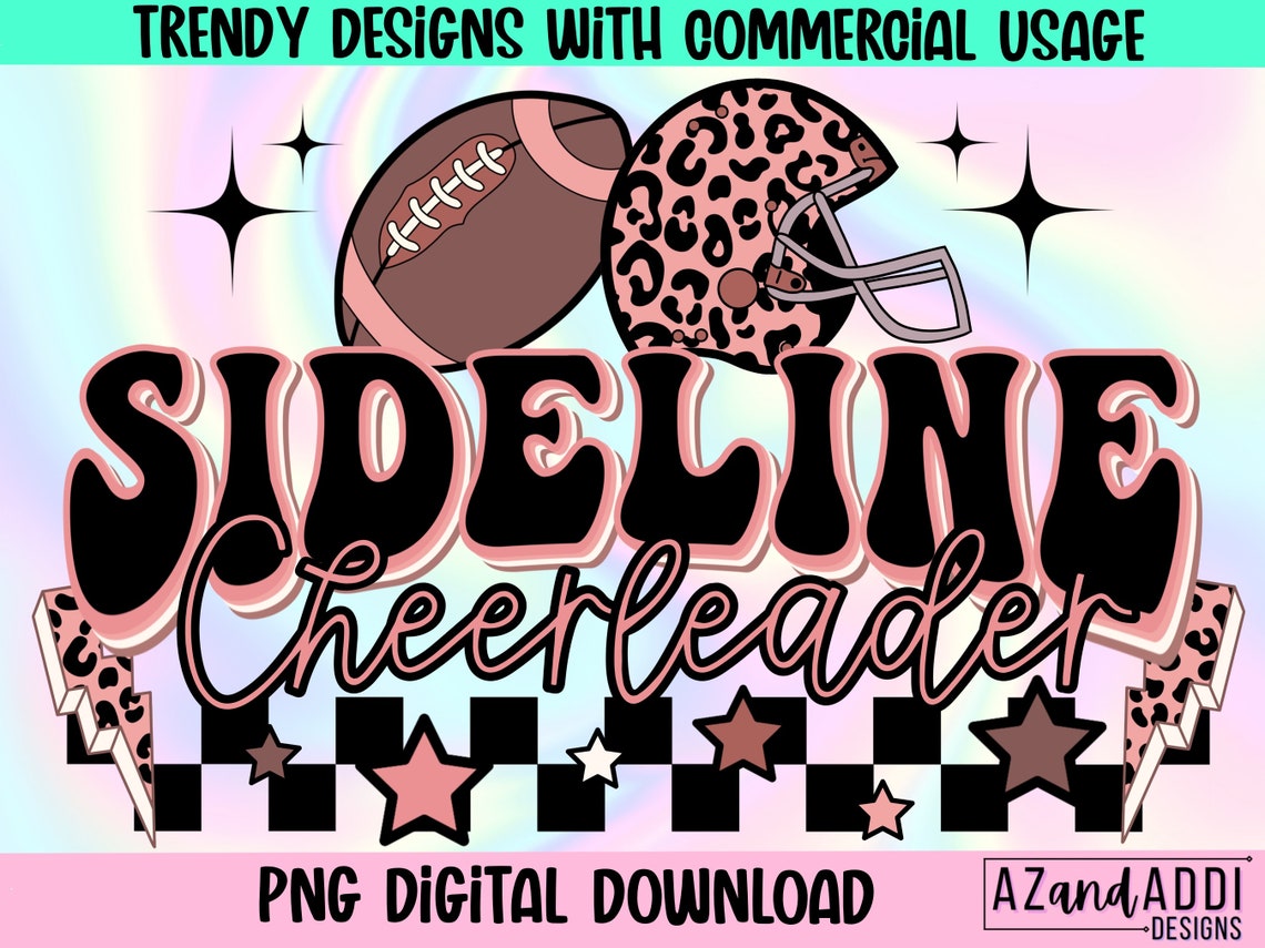 Sideline Cheerleader Png Retro Football Png Football Mama - Etsy