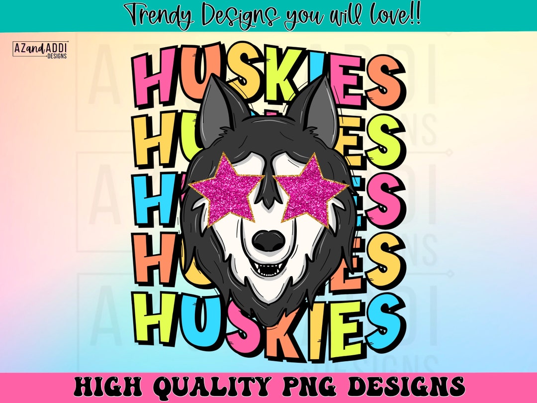 Huskies Preppy Mascot Png, Huskies Mascot School Spirit Design, Retro ...