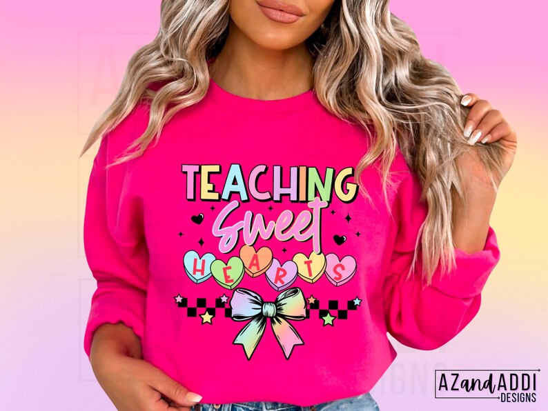 Teaching Sweethearts Png, Pastel Candy Hearts Sublimation Design, Cute ...