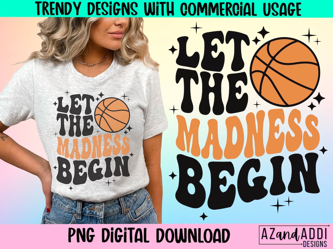 Let the Madness Begin Png, March Madness Png, Retro Basketball Png ...