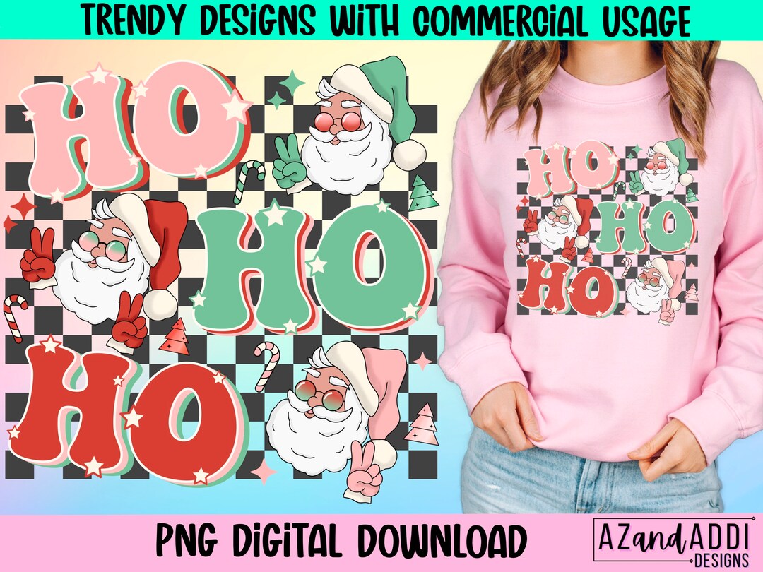 Retro Christmas Png Retro Santa Claus Png Groovy Christmas Png Ho Ho Ho Png Retro