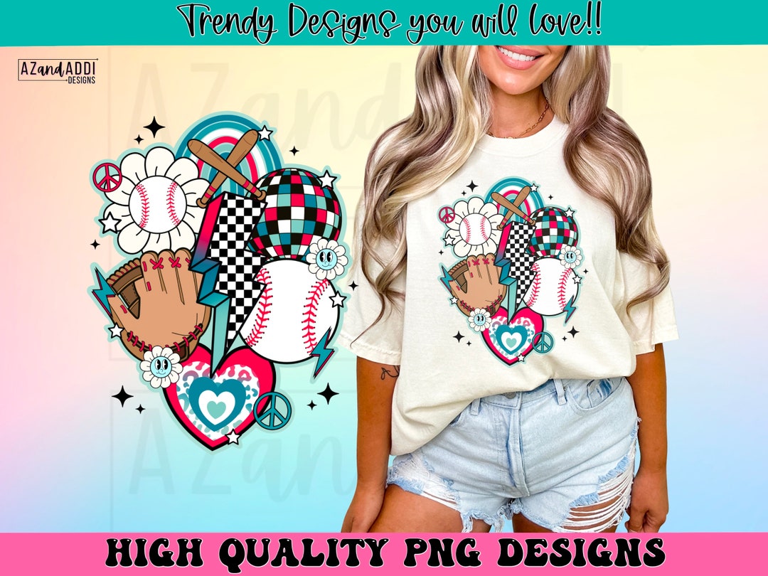 Retro Baseball Collage Png, Baseball Sublimation Design, Baseball Mom ...