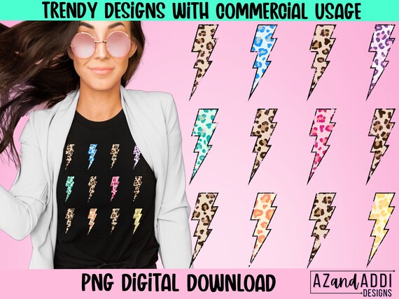 Retro Lightning Bolt Sublimation Png Lightning Bolt Png for - Etsy