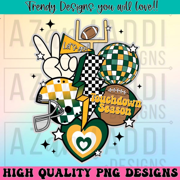 Green and Yellow Football Shirt - Etsy