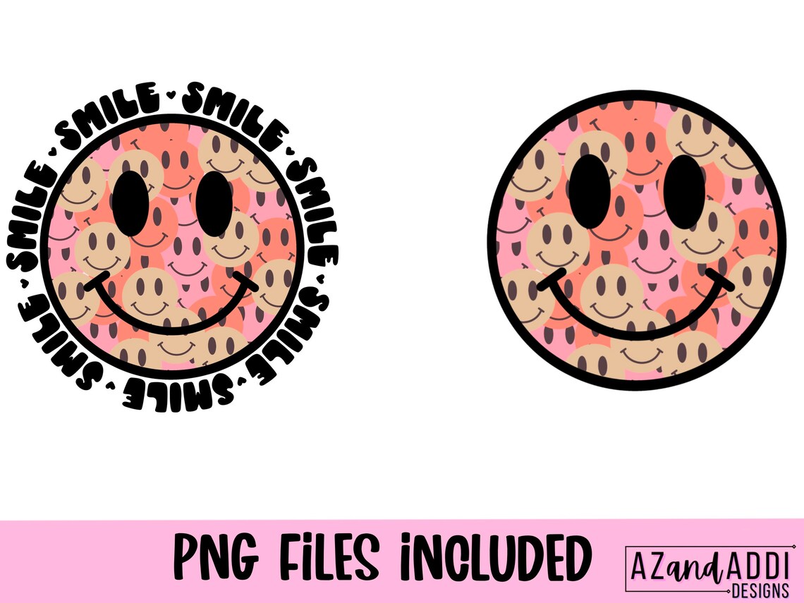 Trendy Smiley Face Png Happy Face Png Retro Smiley Face - Etsy