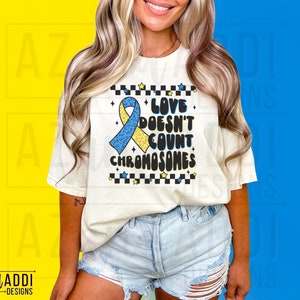 Love Doesn’t Count Chromosomes Png, Retro Down Syndrome Sublimation Design, Down Syndrome ...