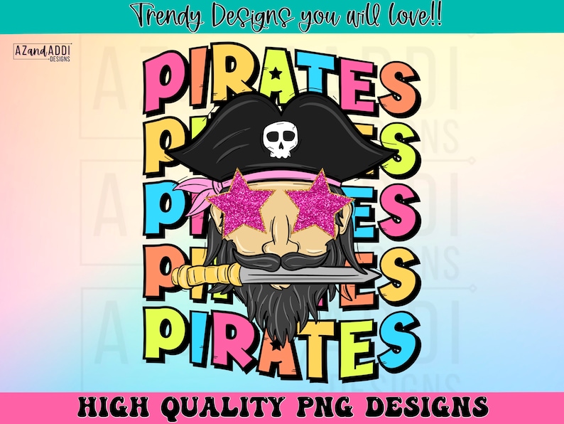 Pirates Preppy Mascot Png, Pirates Mascot School Spirit Design, Retro ...