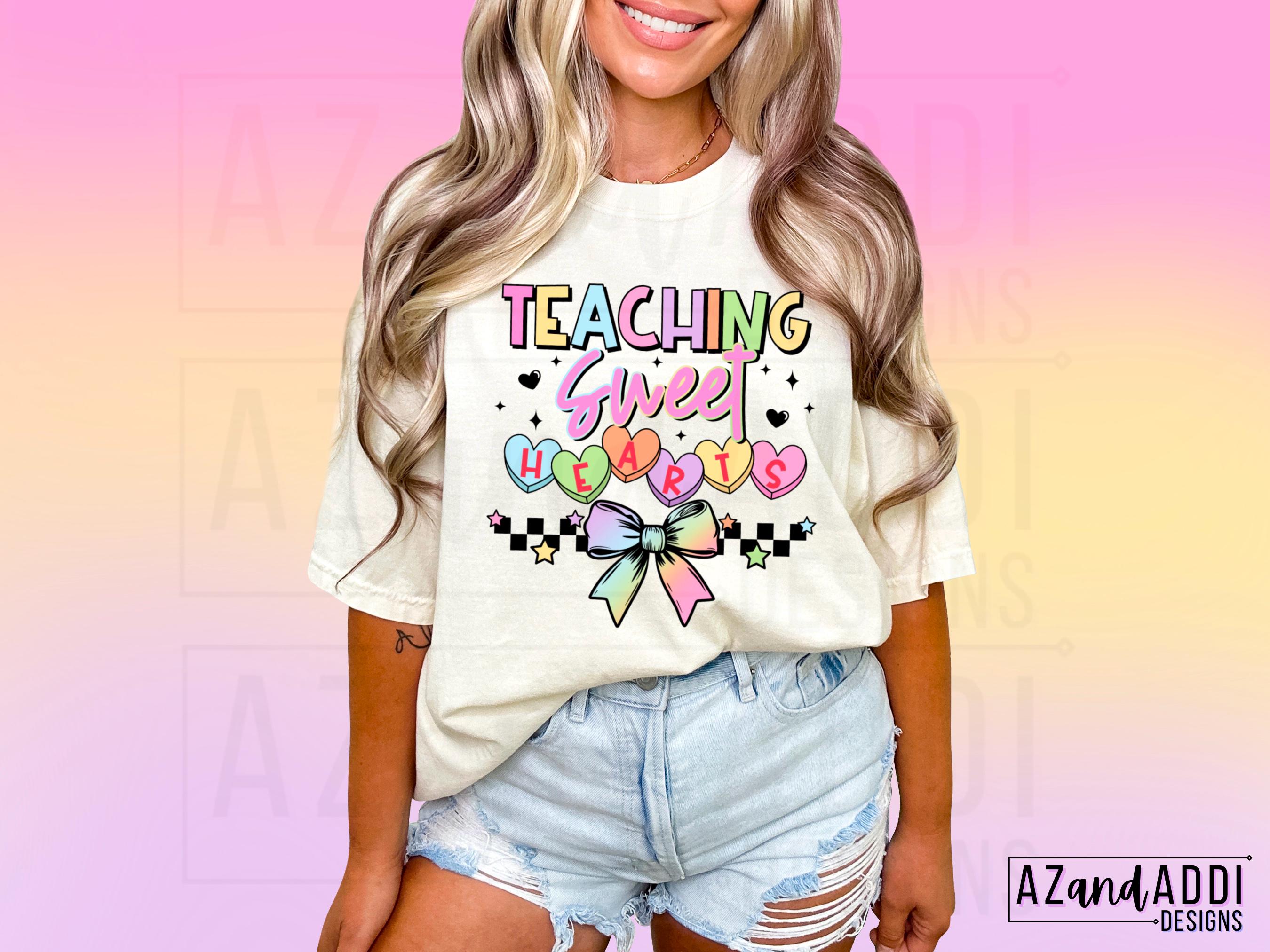 Teaching Sweethearts Png, Pastel Candy Hearts Sublimation Design, Cute ...