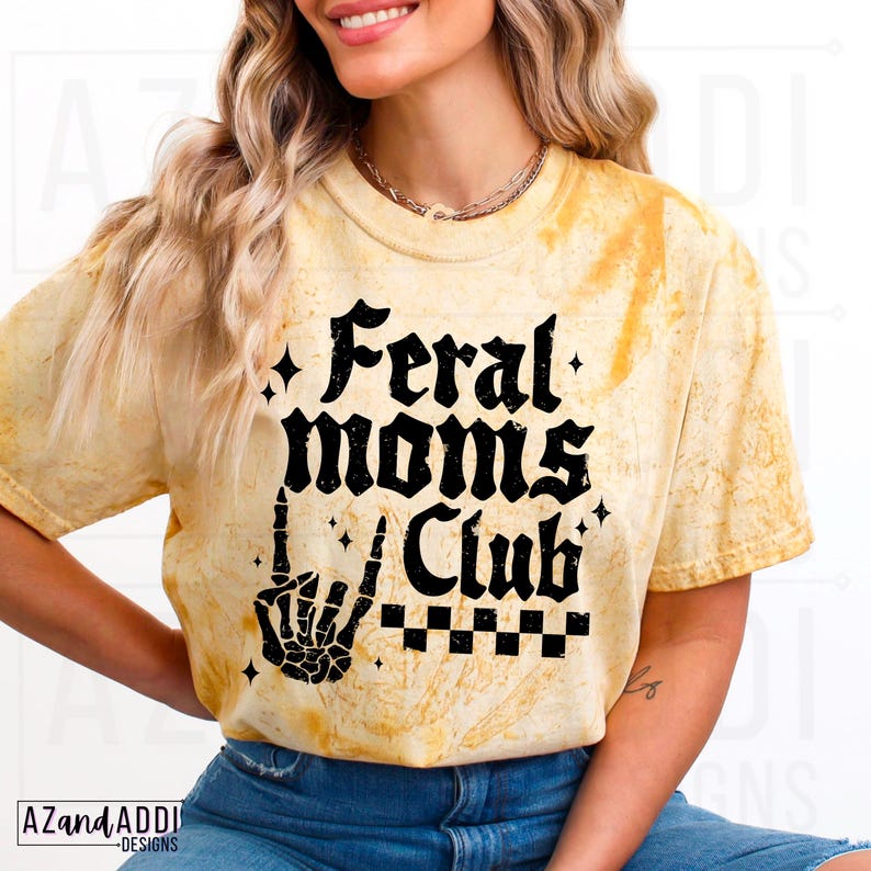 Feral Moms Club Png, Retro Checkered Png, Raising ‘em Feral Png, Funny ...
