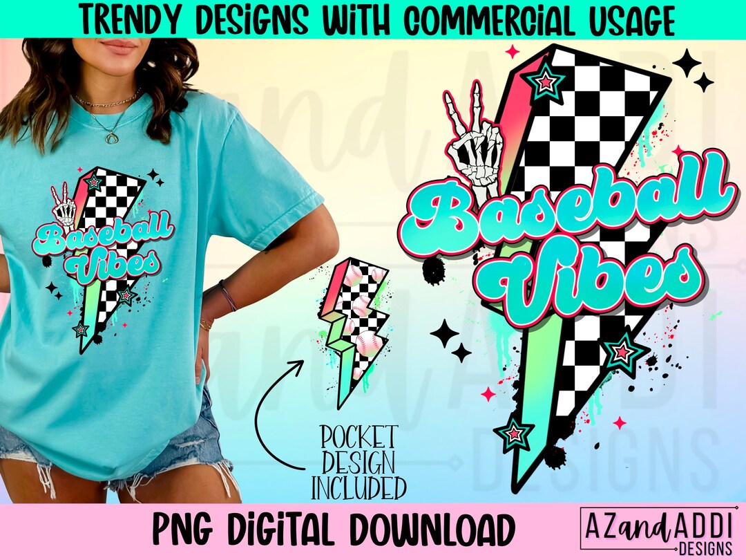 Retro Baseball Png, Baseball Sublimation Design, Baseball Vibes Png ...
