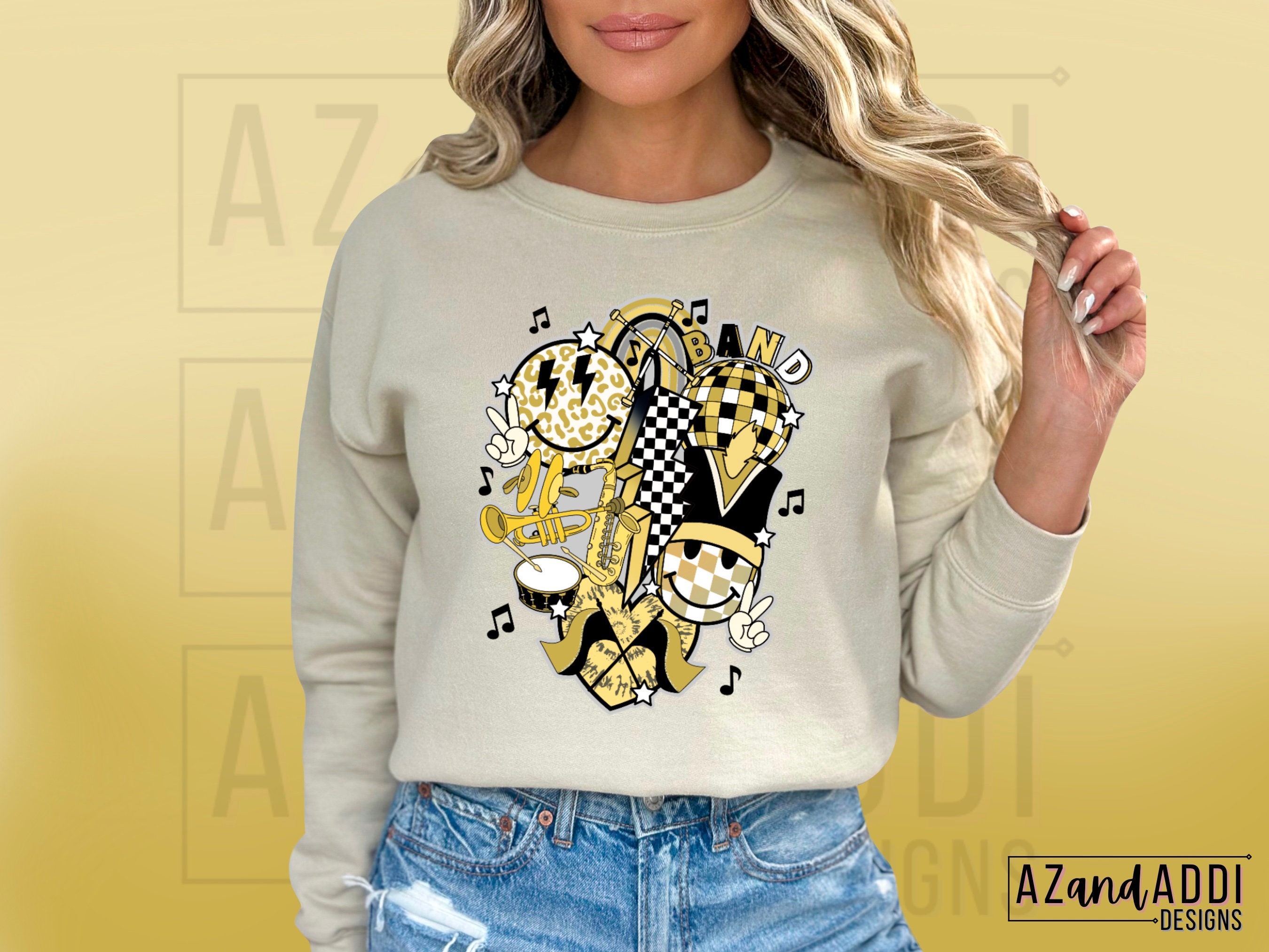 Retro Marching Band Png, Marching Band Smile Face Png, Band Sublimation ...
