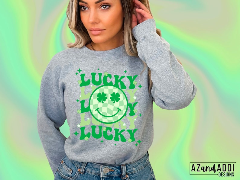Lucky Png Retro Lucky Sublimation Design Lucky Smiley Face - Etsy