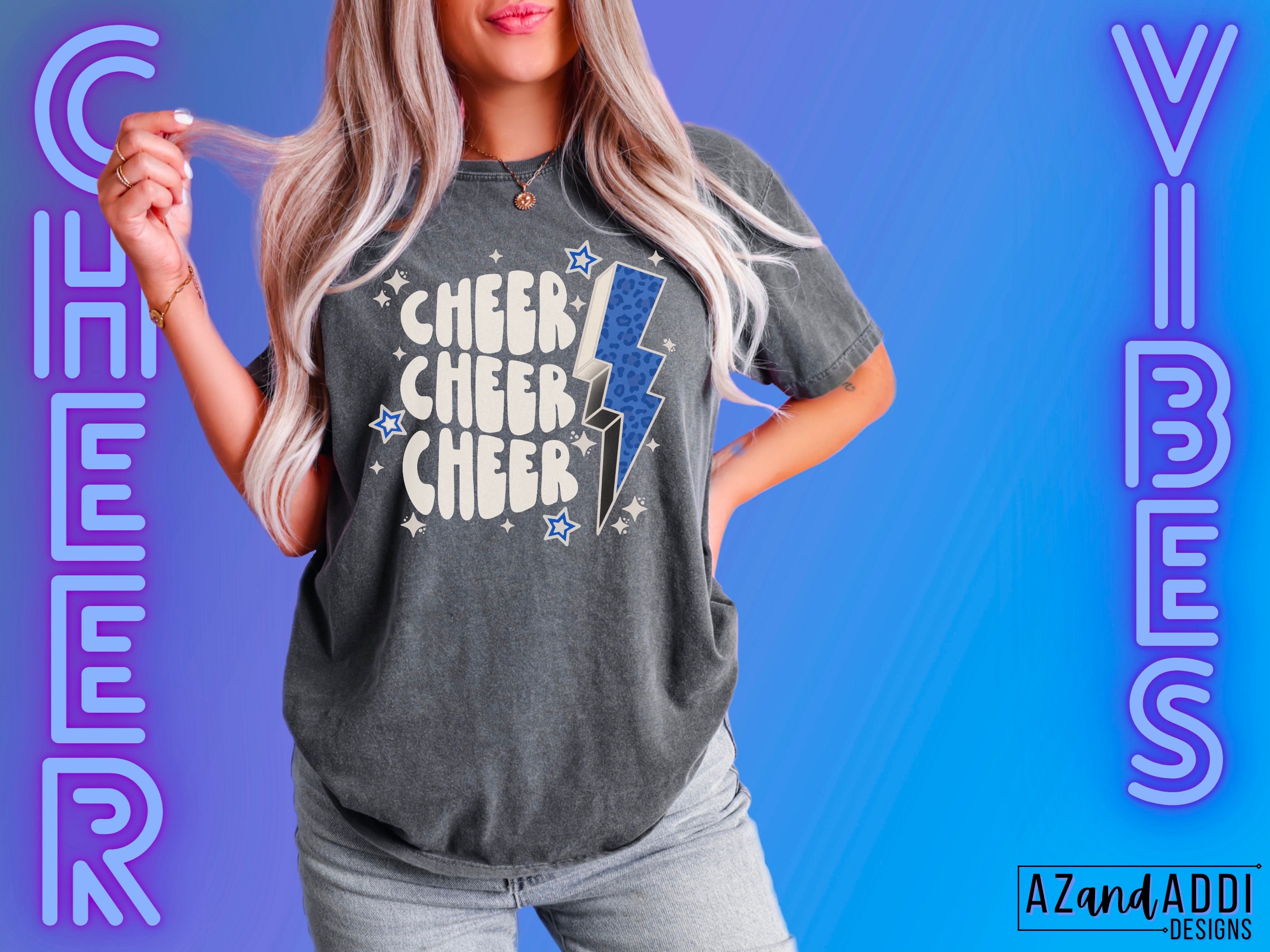 Cheer Lightning Bolt Png, Cheerleading Sublimation, Retro Cheer Png ...