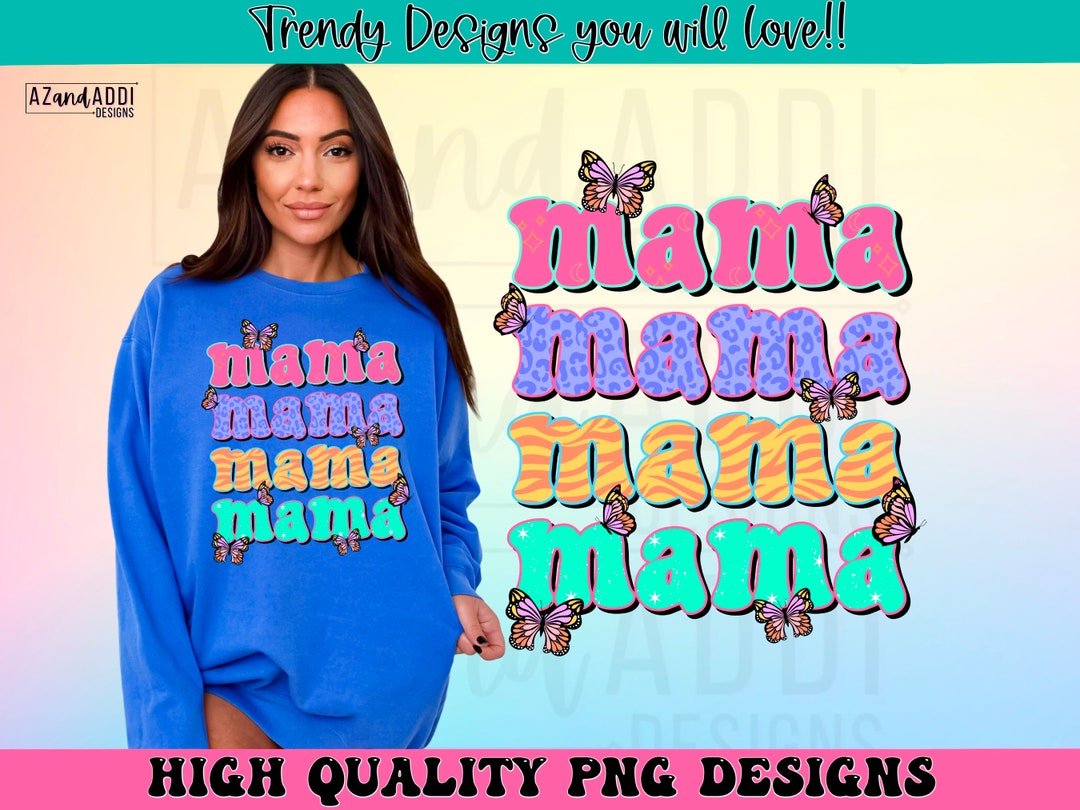 Retro Butterfly Mama Png, Retro Mother’s Day Sublimation Design, Trendy ...
