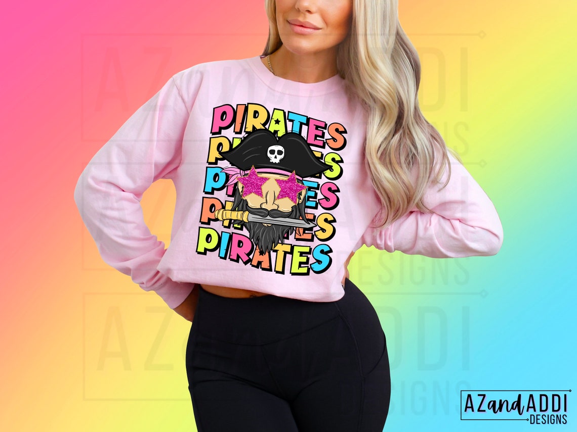 Pirates Preppy Mascot Png, Pirates Mascot School Spirit Design, Retro ...