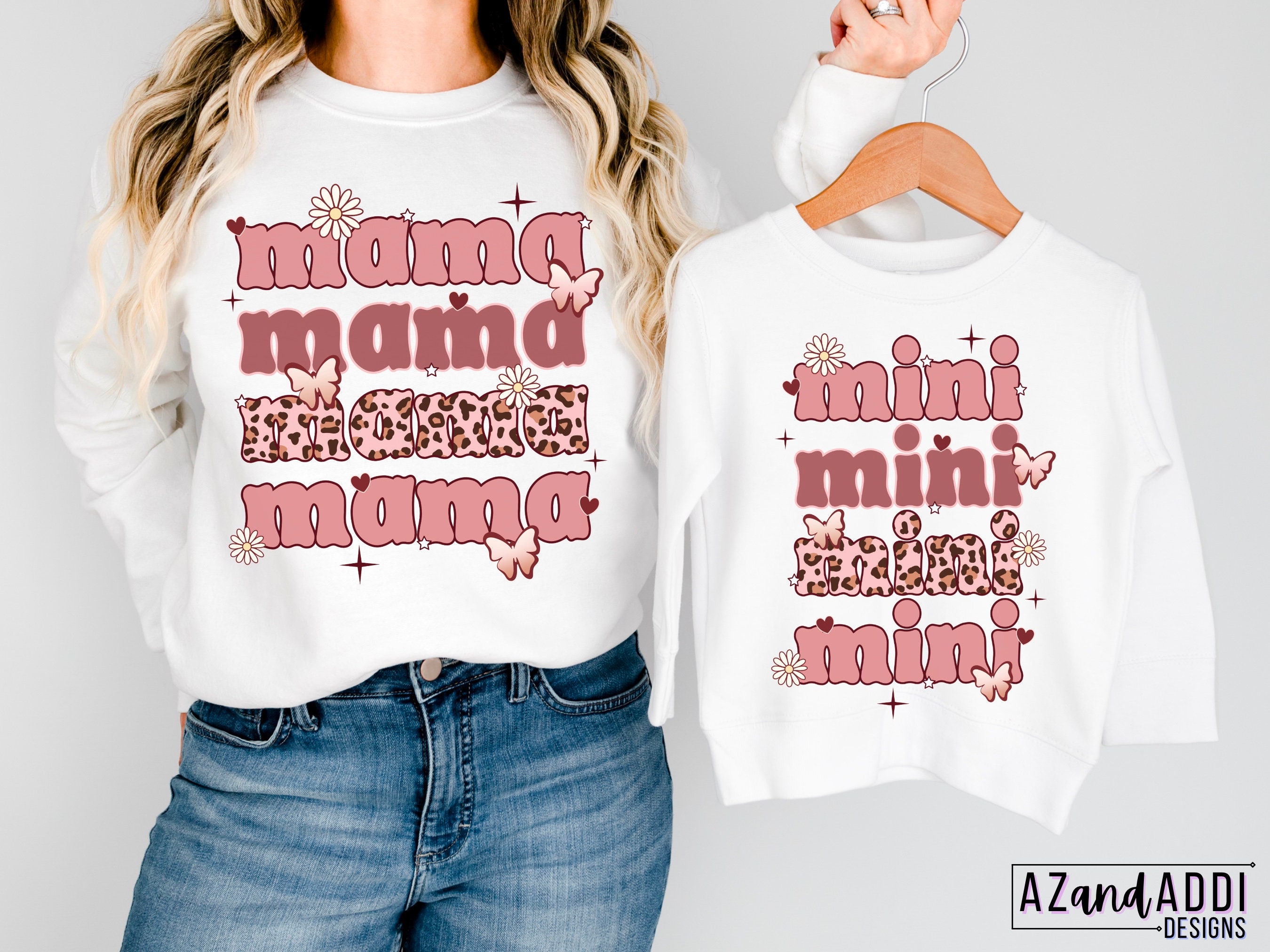 Retro Mama Mini Png, Mama and Mini Matching Design, Retro Sublimation ...