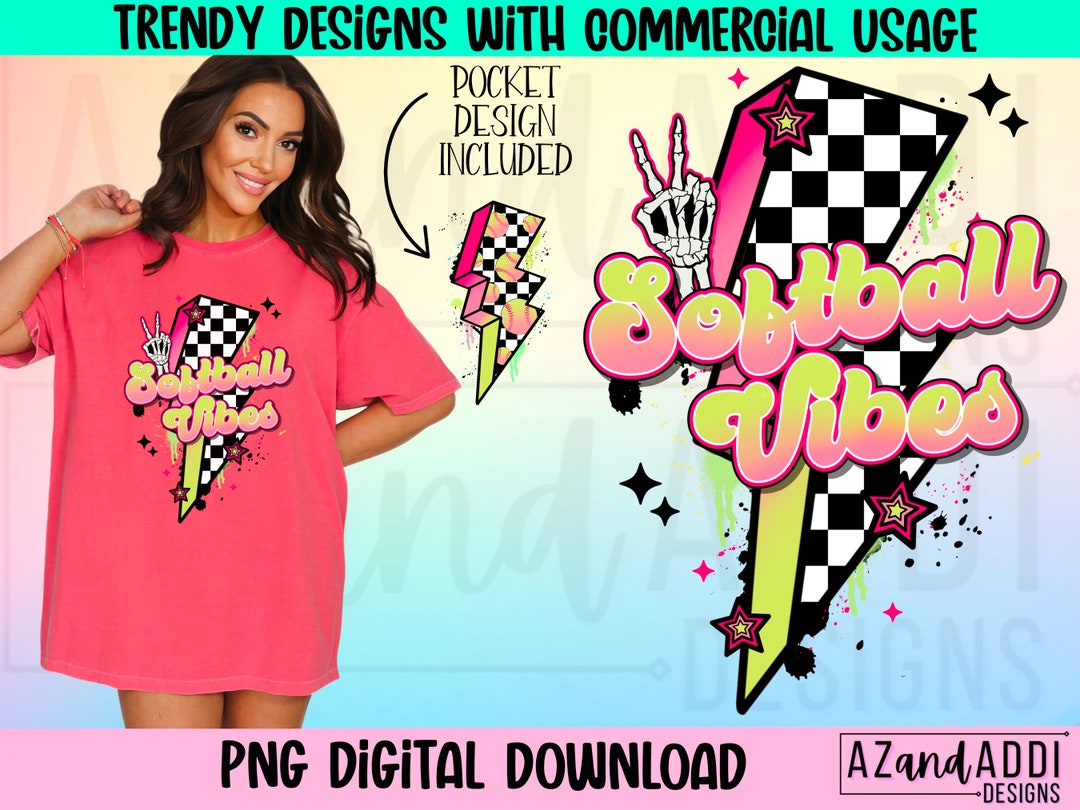 Retro Softball Png, Softball Sublimation Design, Softball Vibes Png ...