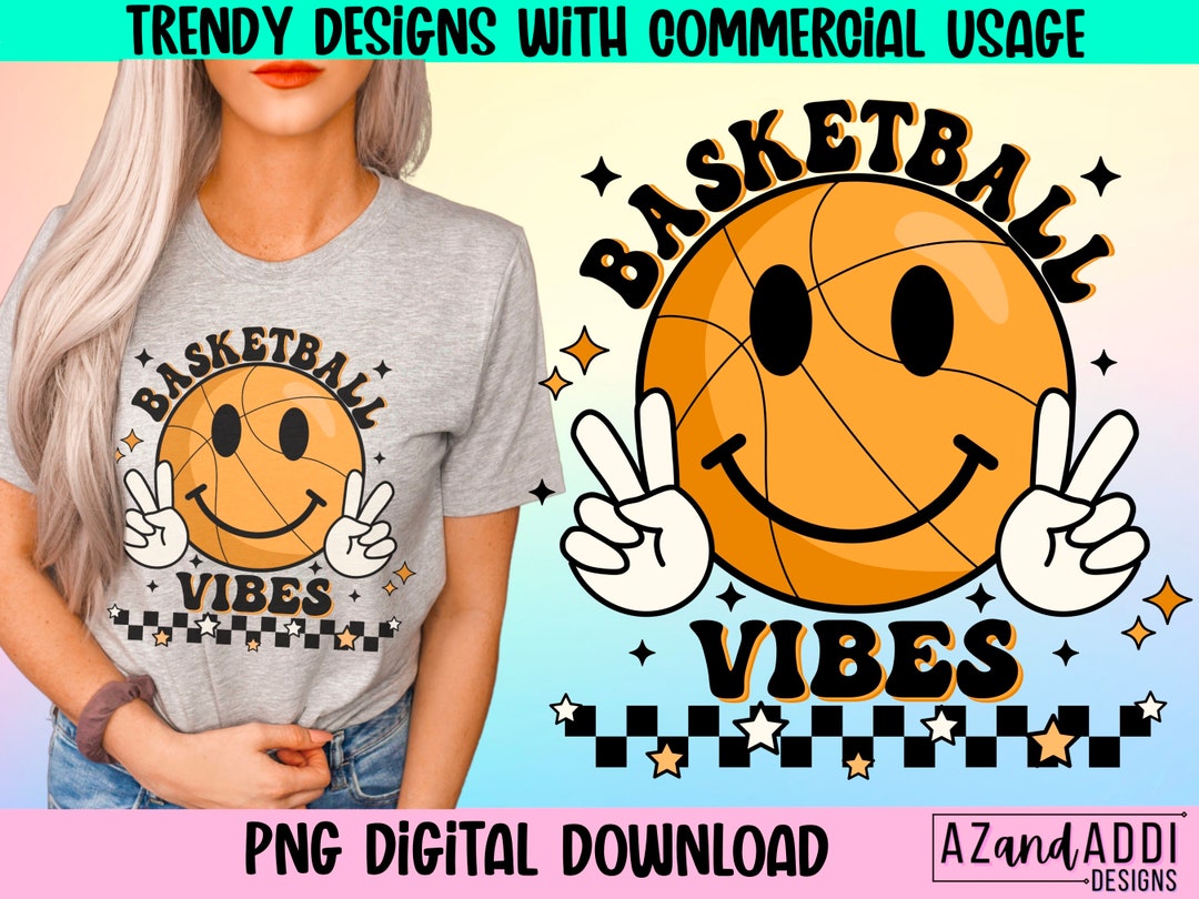 Basketball Vibes Png, Basketball Happy Png, Retro Basketball Png ...