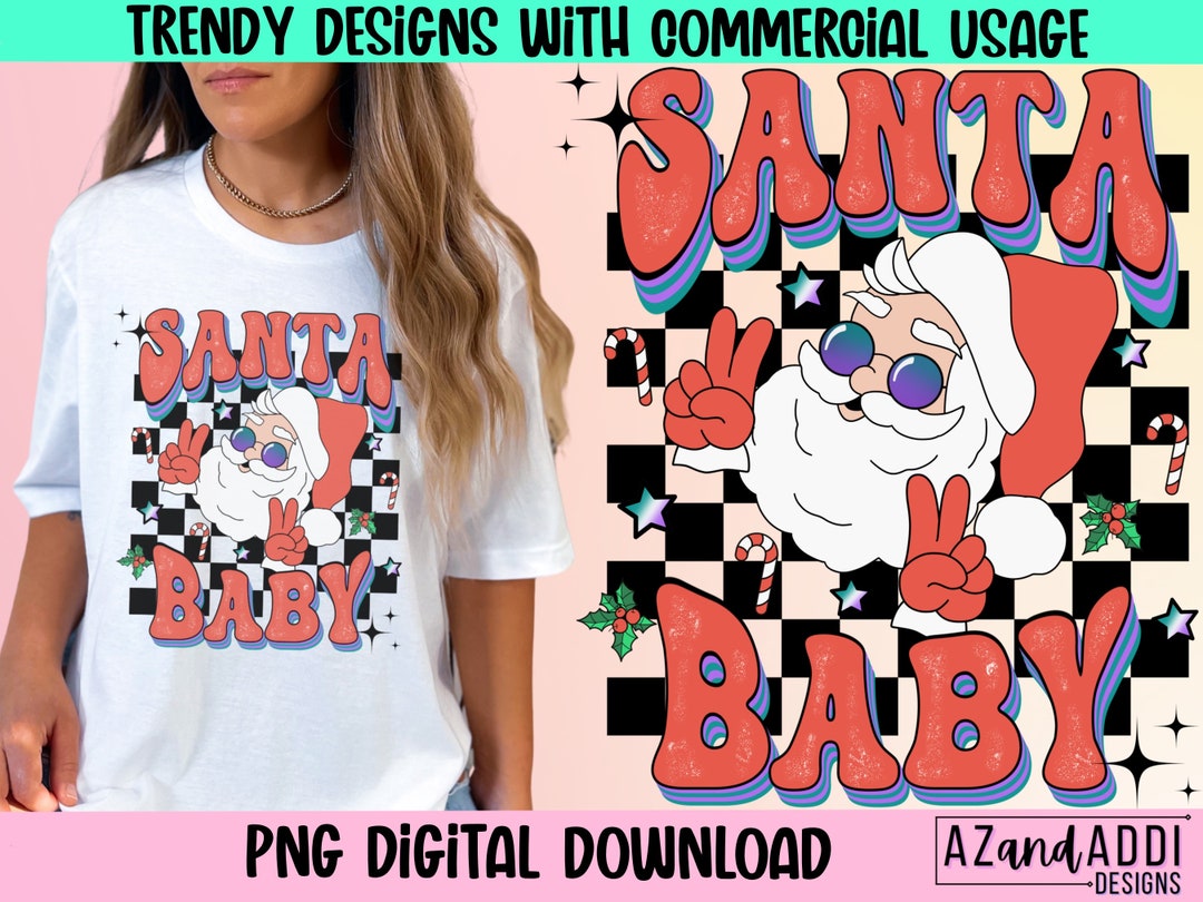 Santa Baby Png, Retro Christmas Png, Christmas Sublimation Design ...