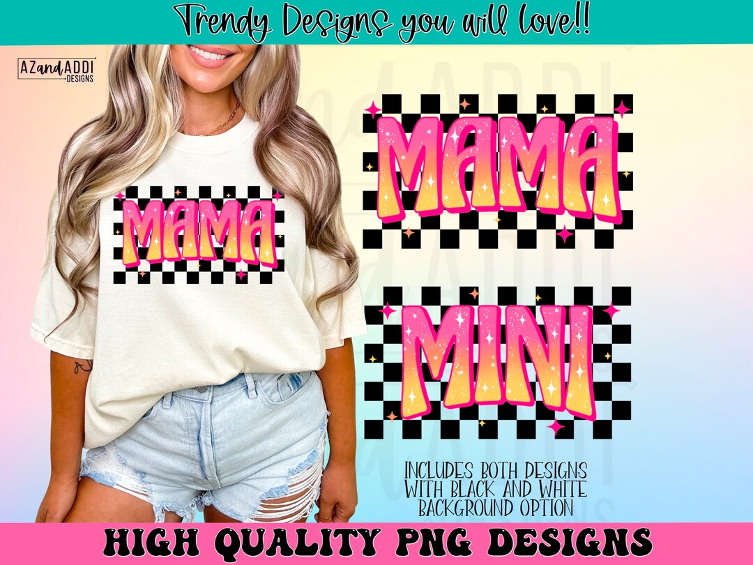 Checkered Mama Mini Png, Retro Mama Mini Sublimation Design, Mother’s ...