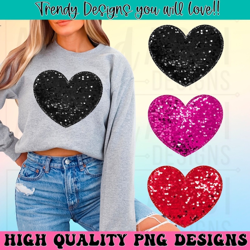 Sequin Heart - Etsy