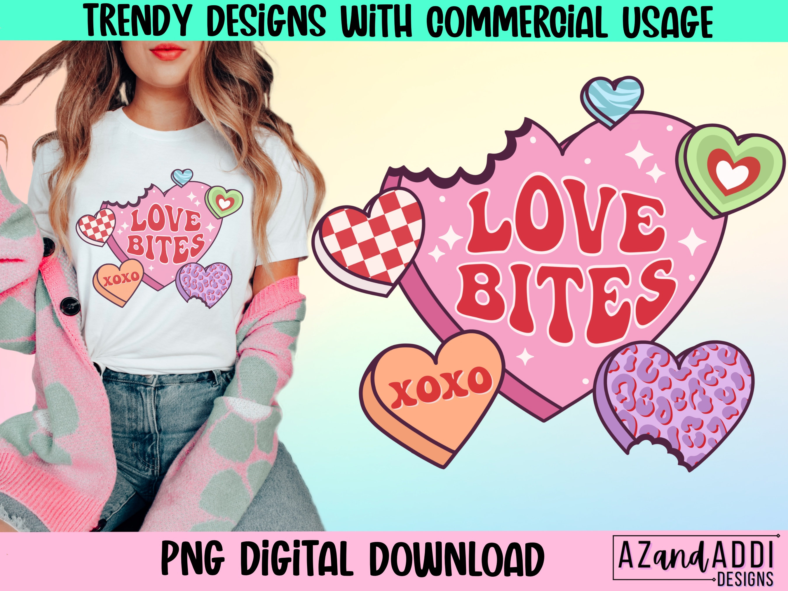 Love Bites Png Valentines Day Png Retro Valentines - Etsy