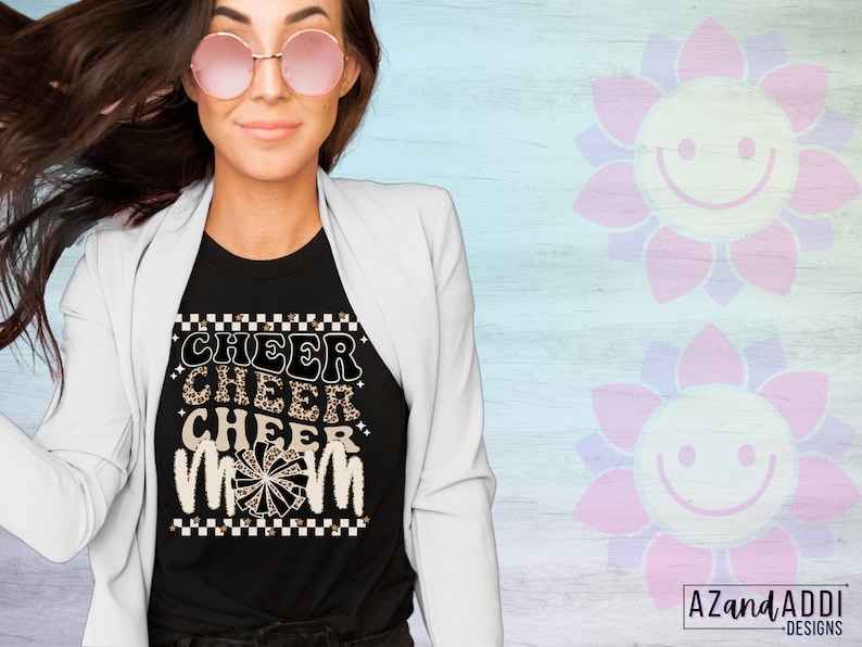 Cheer Mom Png Cheer Sublimation Design Black and Leopard - Etsy